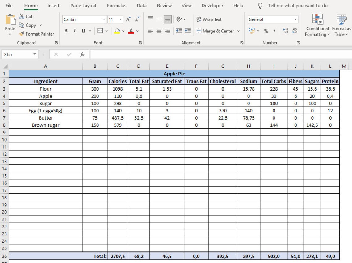 Recipe Calorie and Nutritional Value Calculator / Personal Nutrient ...