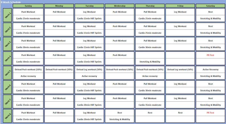 2026 Fitness Workout Tracker Spreadsheet Template New Year Resolution ...