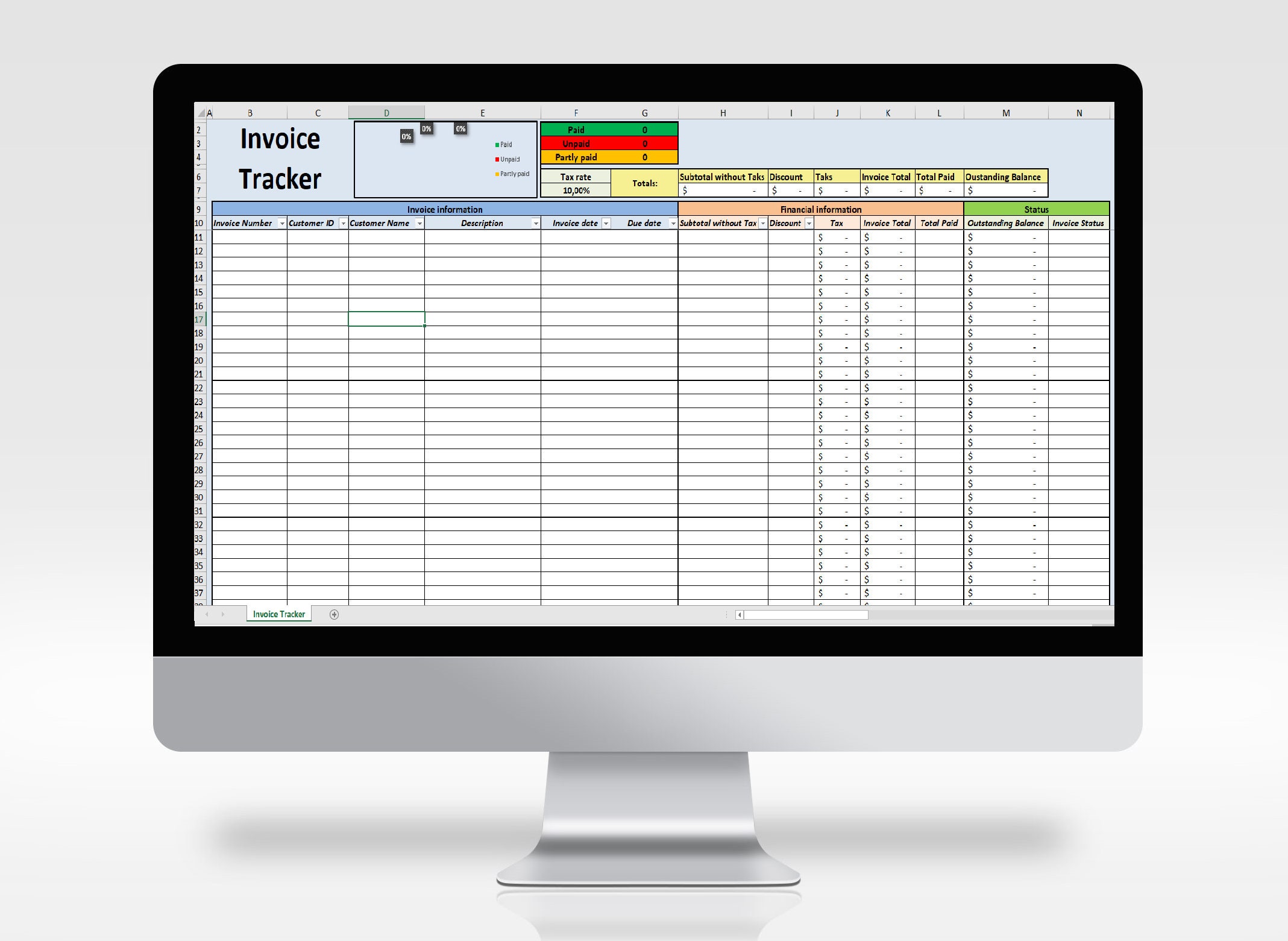 2025 Invoice Tracker Spreadsheet – Excel or Google Sheet Template for ...