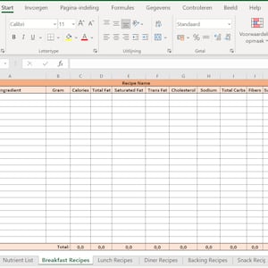 Recipe Calorie and Nutritional Value Calculator / Personal Nutrient ...