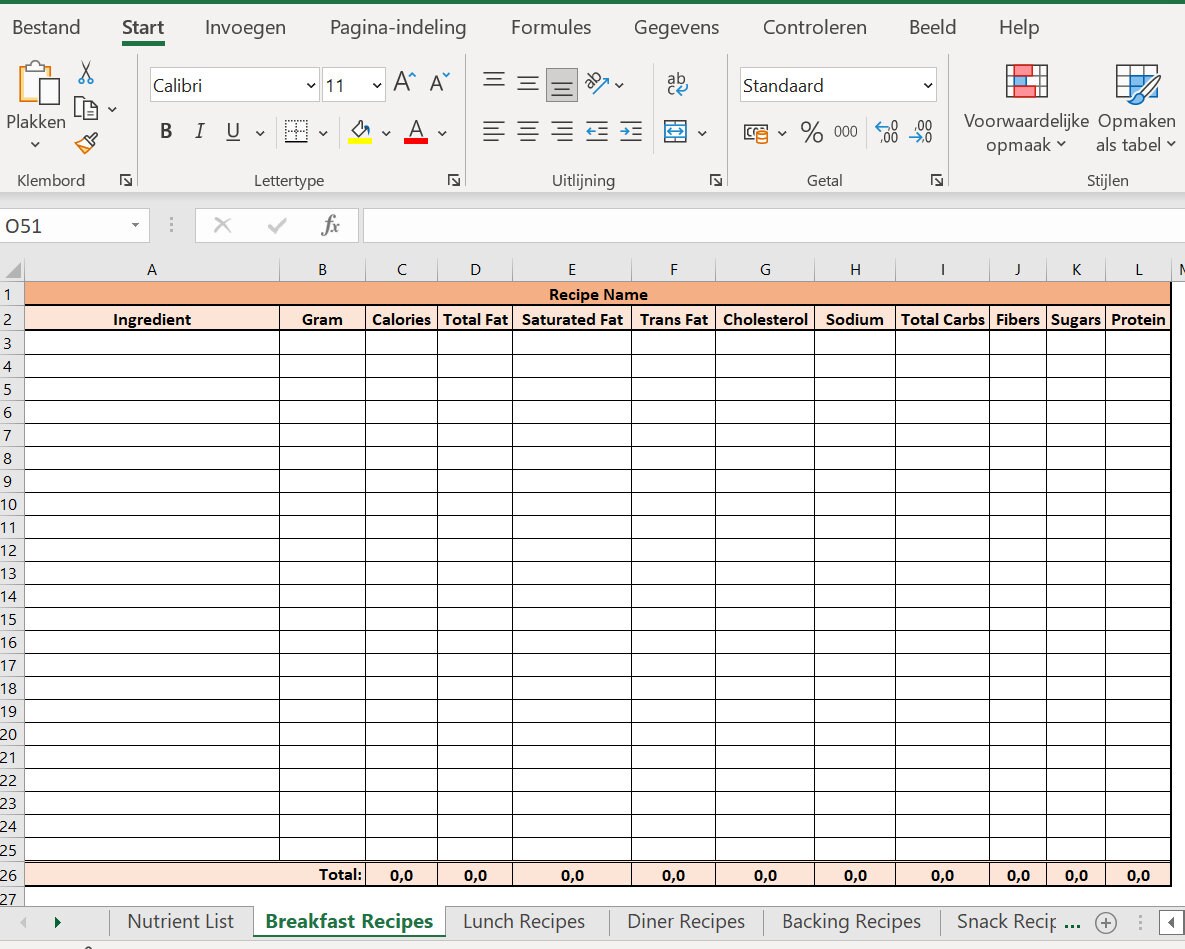 Recipe Calorie and Nutritional Value Calculator / Personal Nutrient ...