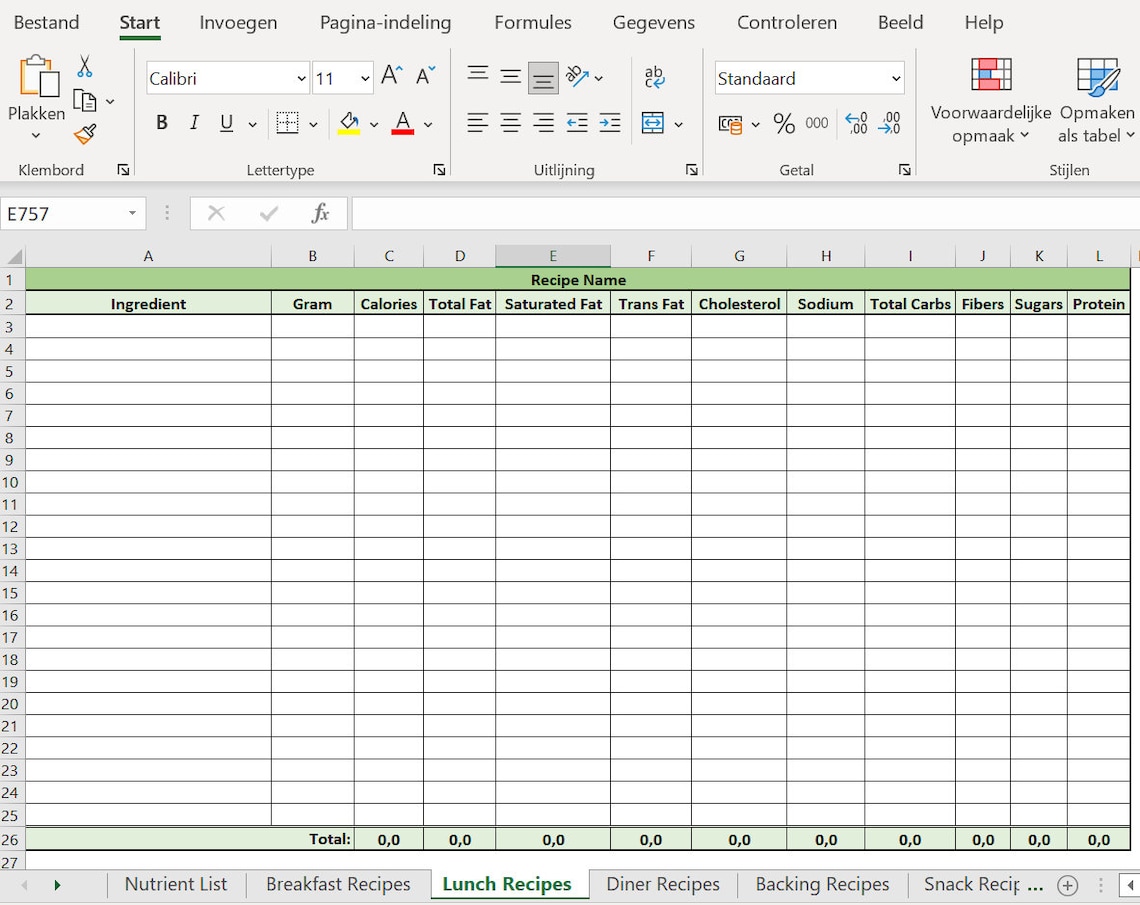 Recipe Calorie and Nutritional Value Calculator / Personal Nutrient ...