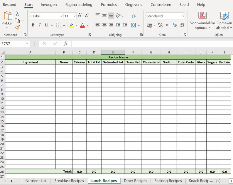 Recipe Calorie and Nutritional Value Calculator / Personal Nutrient ...
