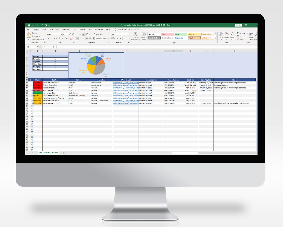 2026 Job Application Tracker Spreadsheet – W/ Automated Dashboard ...