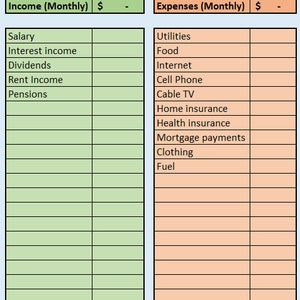 Simple Personal Monthly Income and Expenses Statement in Excel - Easy ...