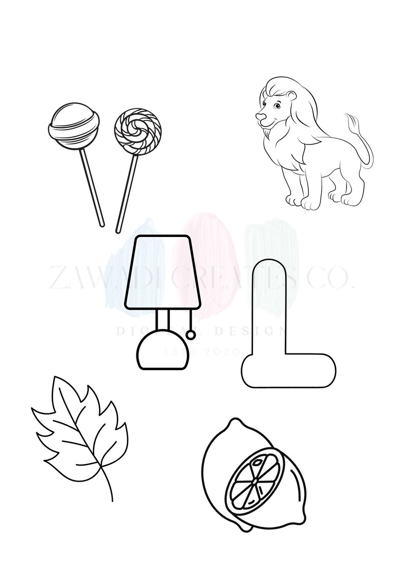 Printable Coloring Page for Children. Letter L Coloring Page ...