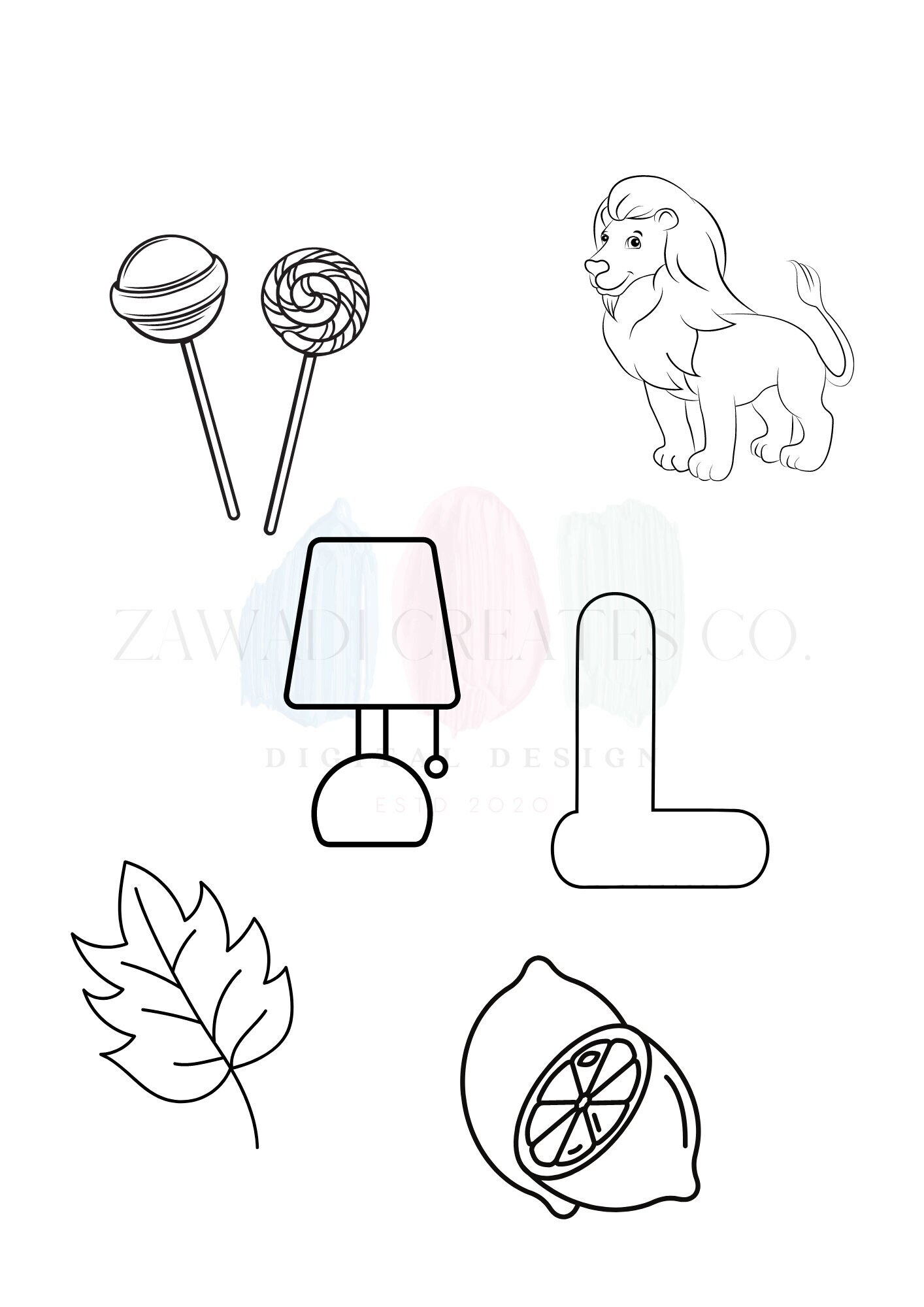 Printable Coloring Page for Children. Letter L Coloring Page ...