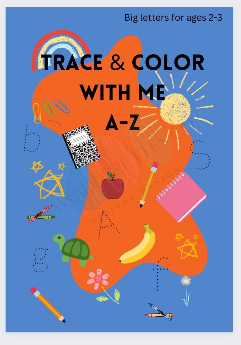 Printable Tracing and Coloring Book for Kids and Toddlers. Coloring ...