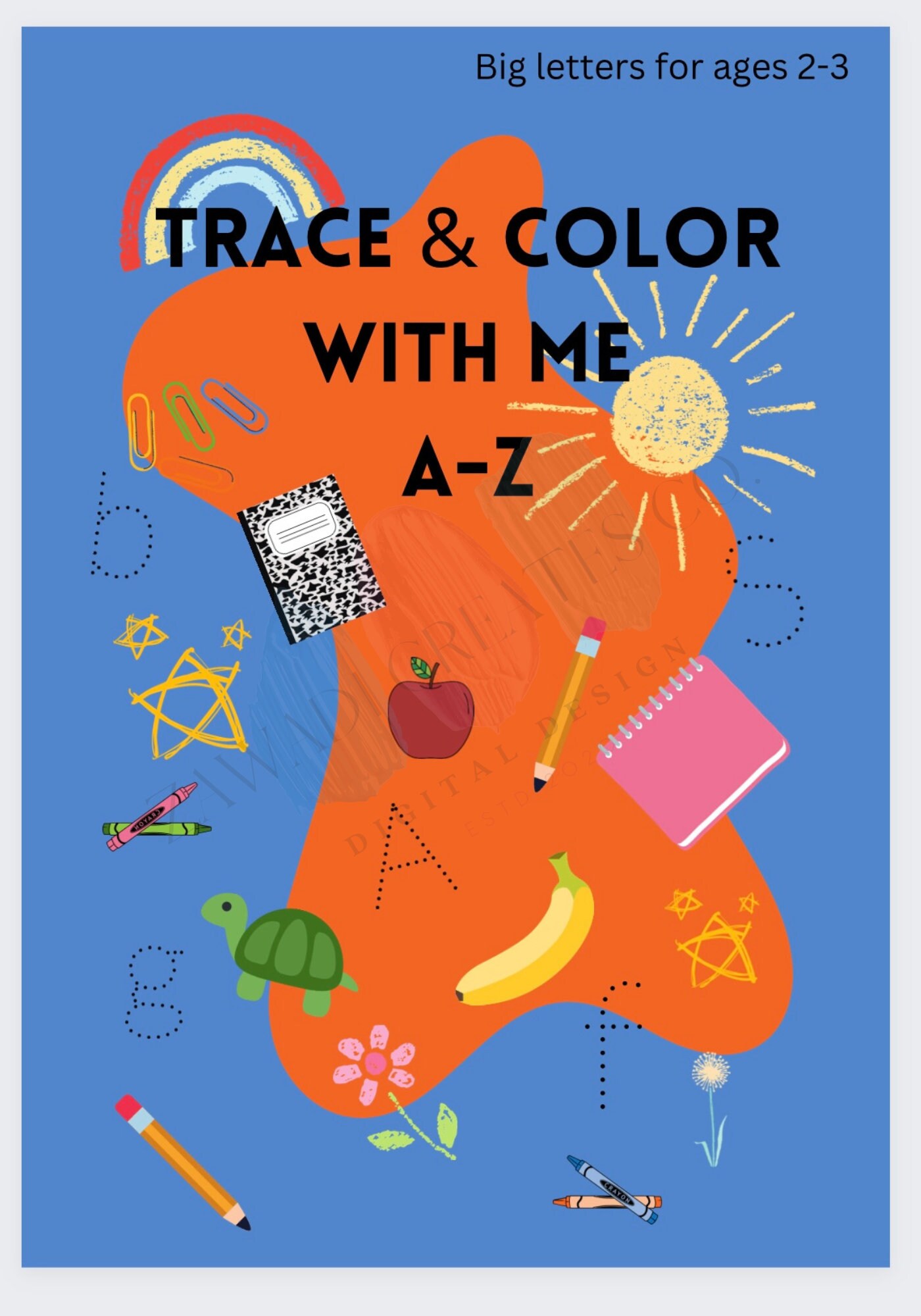 Printable Tracing and Coloring Book for Kids and Toddlers. Coloring ...