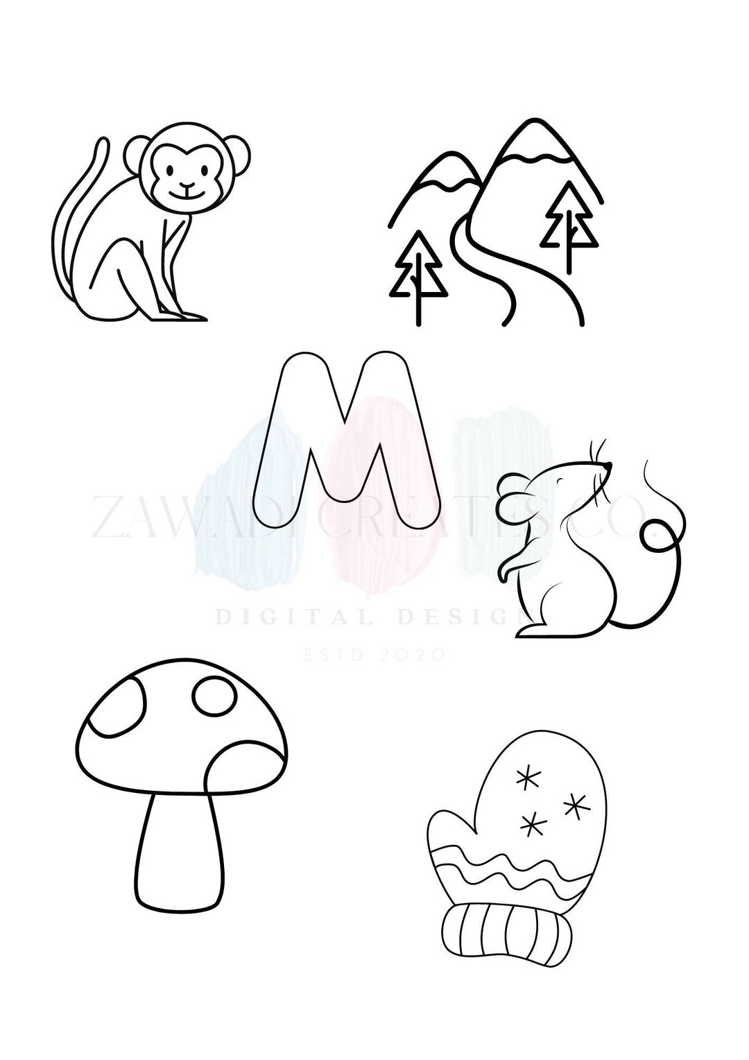 Printable Coloring Page for Children. Letter M Coloring Page ...