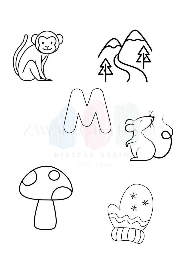 Printable Coloring Page for Children. Letter M Coloring Page ...