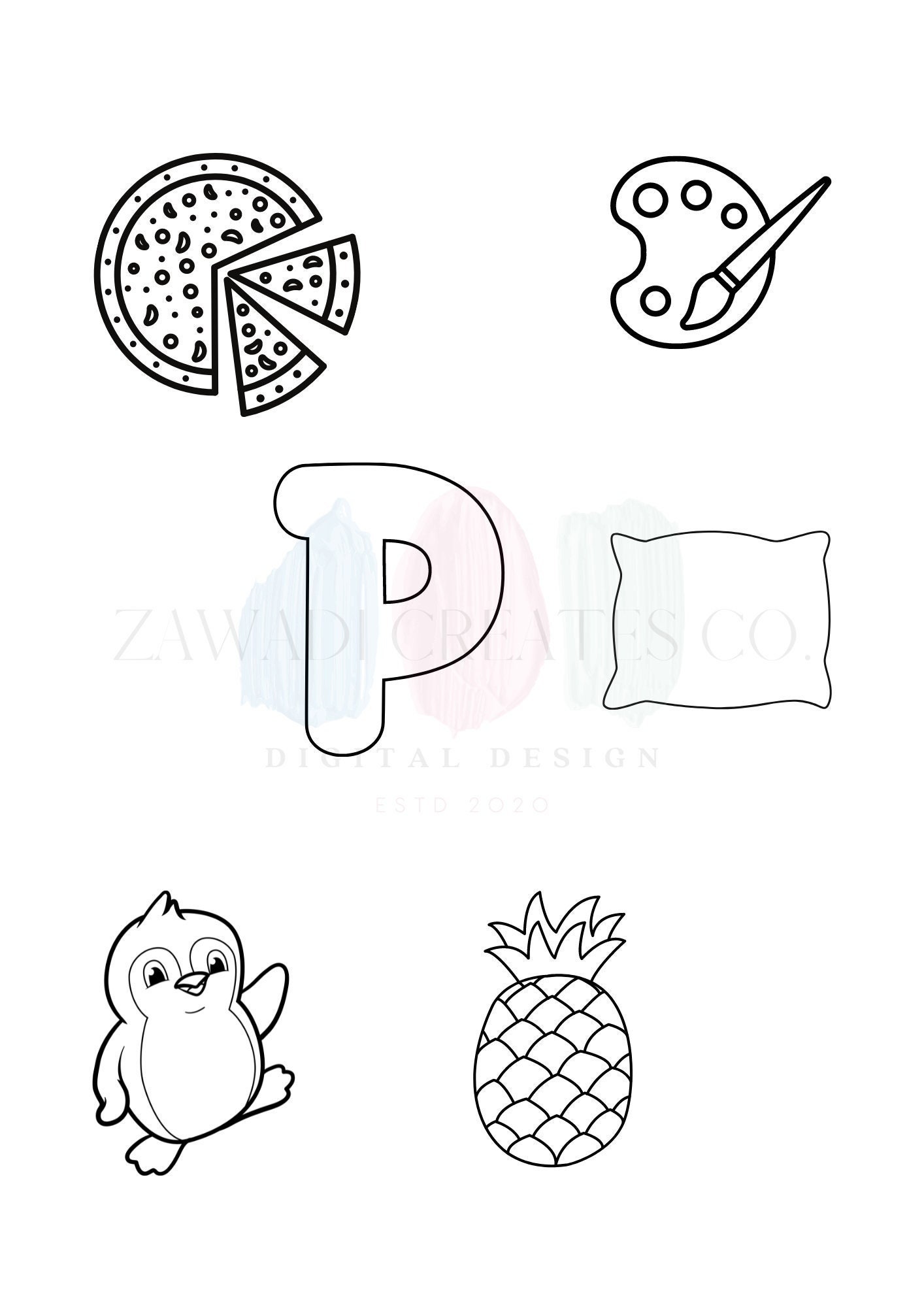Letter P Coloring Page