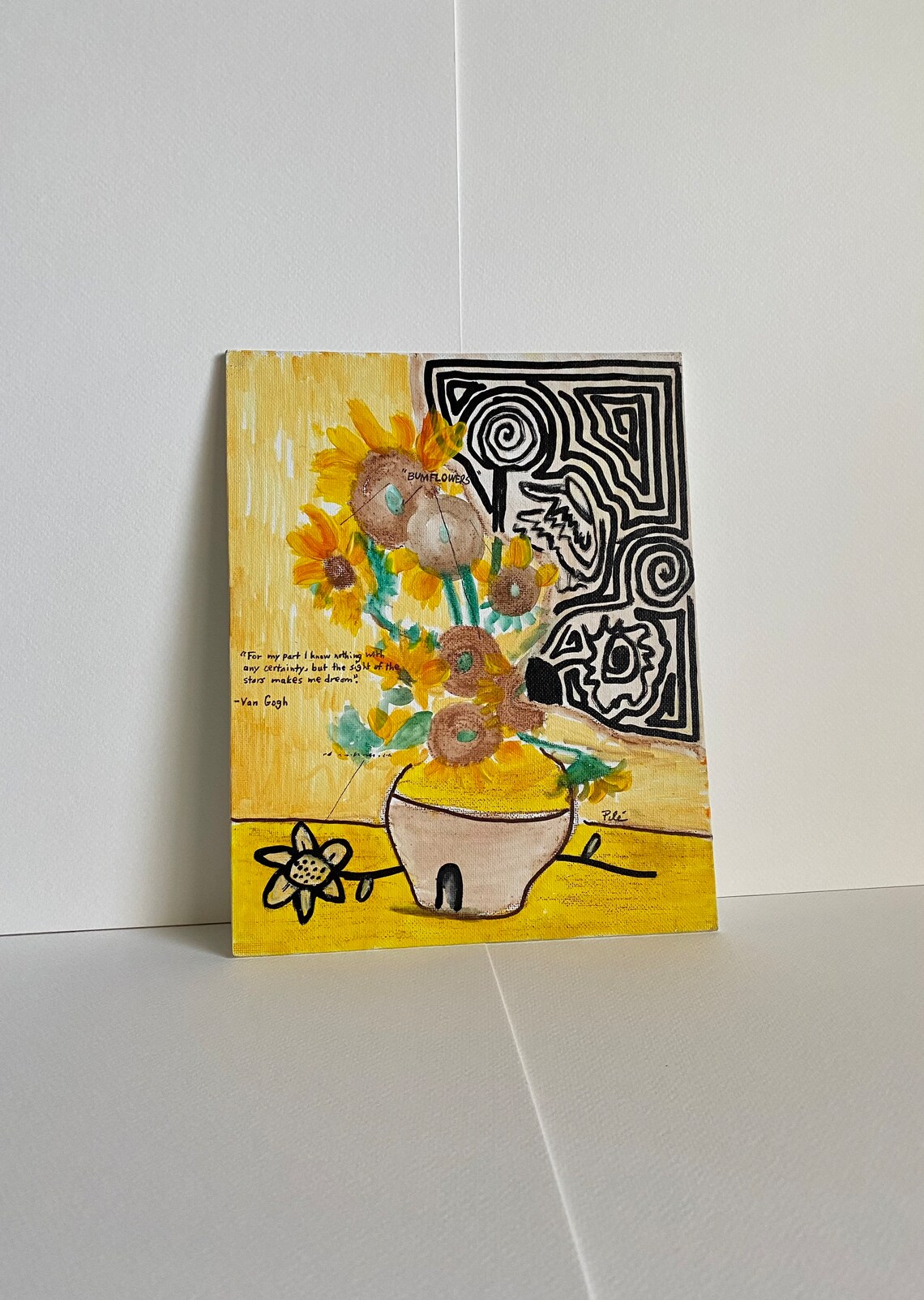 BUMFLOWERS (mixed Media on Canvas Panel) - Etsy