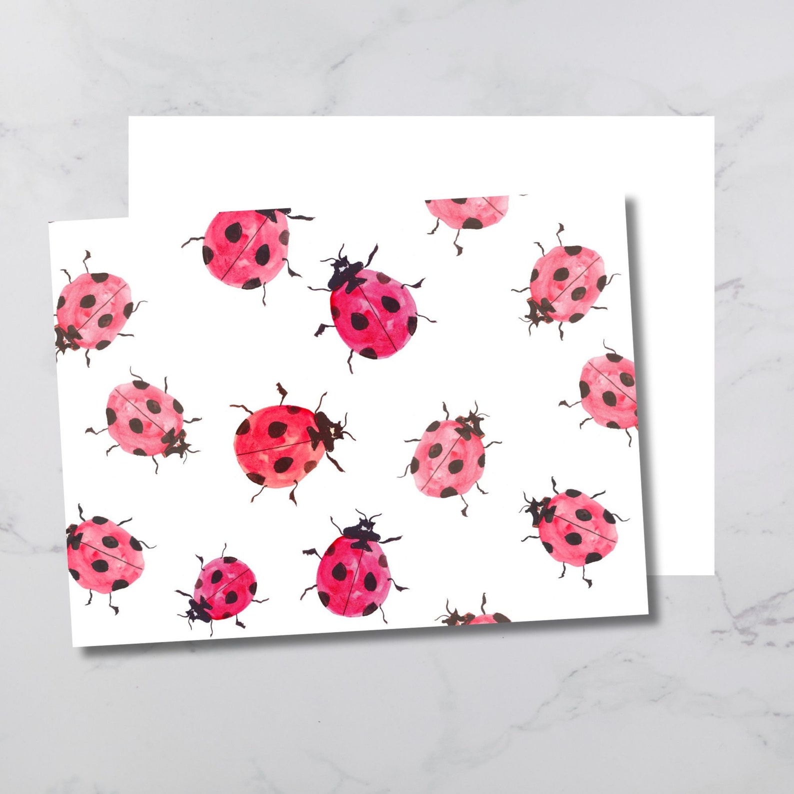 Personalized Ladybug Note Cards: Hand-illustrated Stationery, Recycled ...