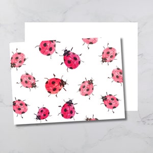 Personalized Ladybug Note Cards: Hand-illustrated Stationery, Recycled ...