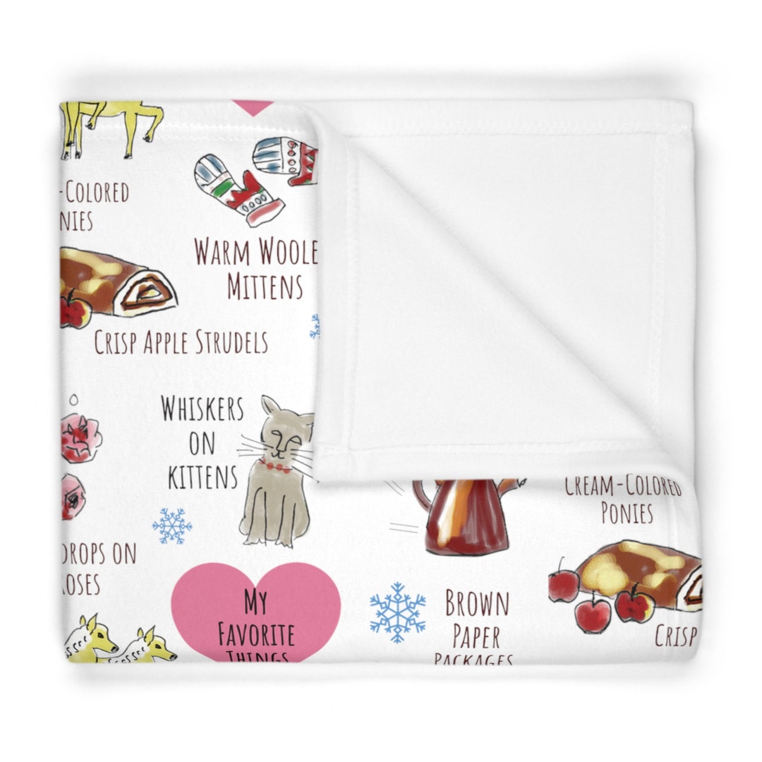 My Favorite Things Baby Blanket: Unique Hand-illustrated Raindrops on ...