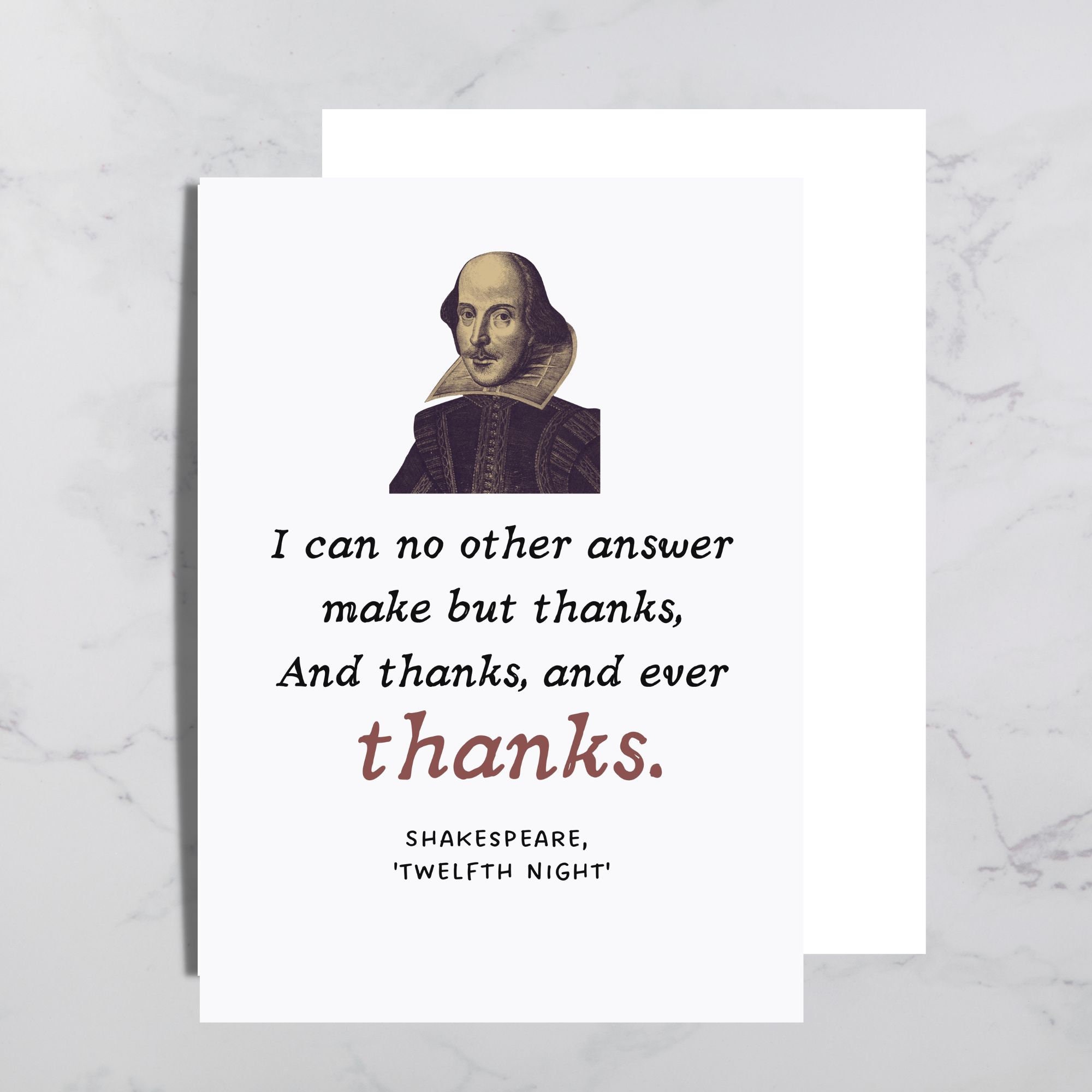 Shakespeare Thank You Cards: Folded Literary Thank You Notes, Twelfth ...