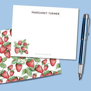 Personalized Strawberry Note Cards: Hand-drawn Stationery Set - Etsy