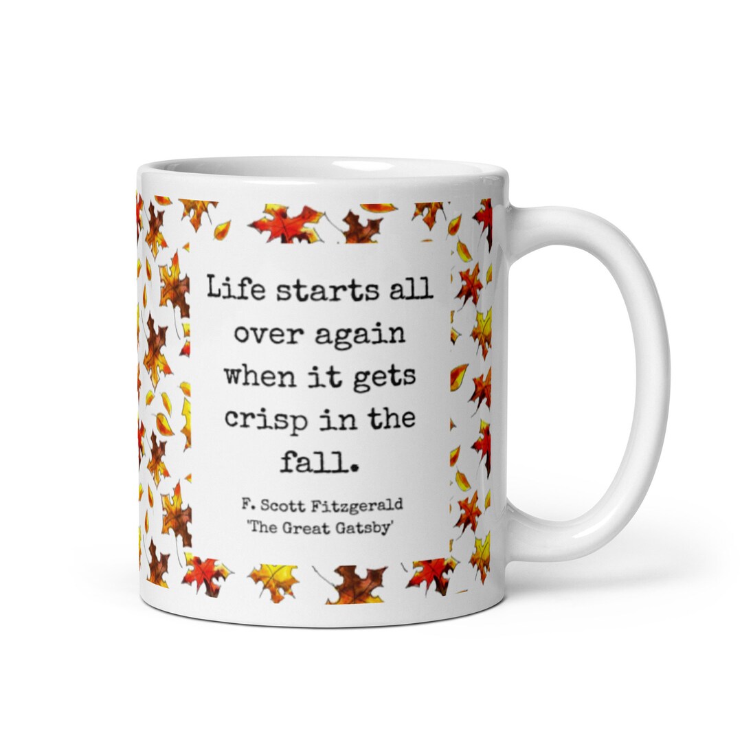 Autumn Mug: F. Scott Fitzgerald Quote Hand Illustrated Autumn - Etsy