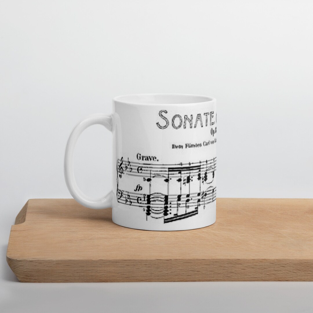 Beethoven Mug: Pathetique Sonata Classical Music Coffee Cup, Piano Tea ...
