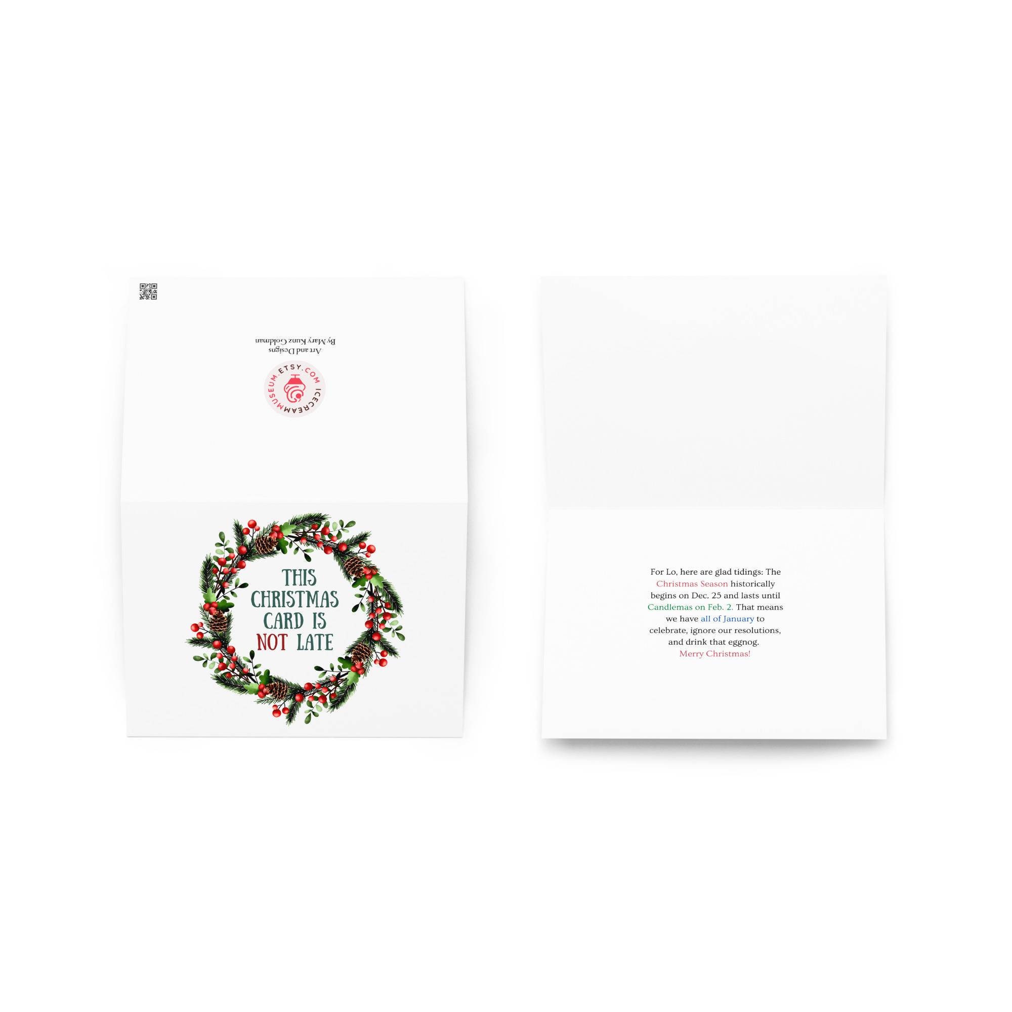 Funny Belated Christmas Card: Unique Late Holiday Greetings in January ...