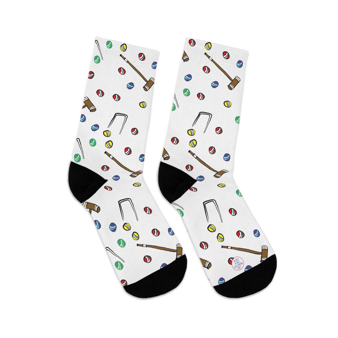 Croquet Socks: Hand-illustrated Whimsical Croquet Player Gift, Cute ...