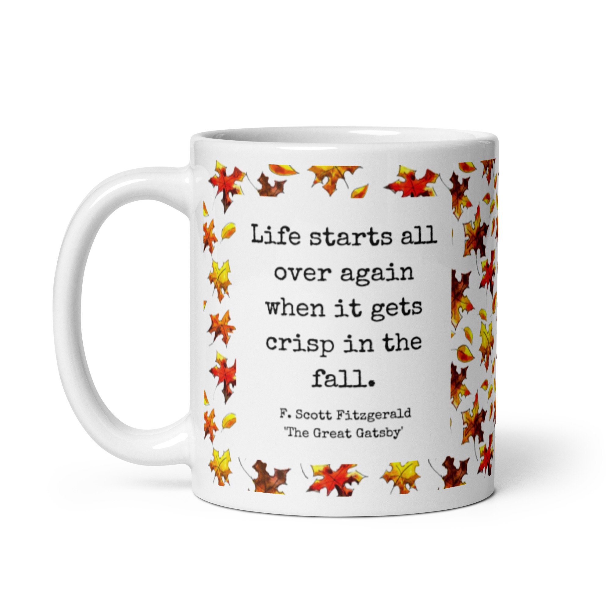 Autumn Mug: F. Scott Fitzgerald Quote Hand Illustrated Autumn - Etsy