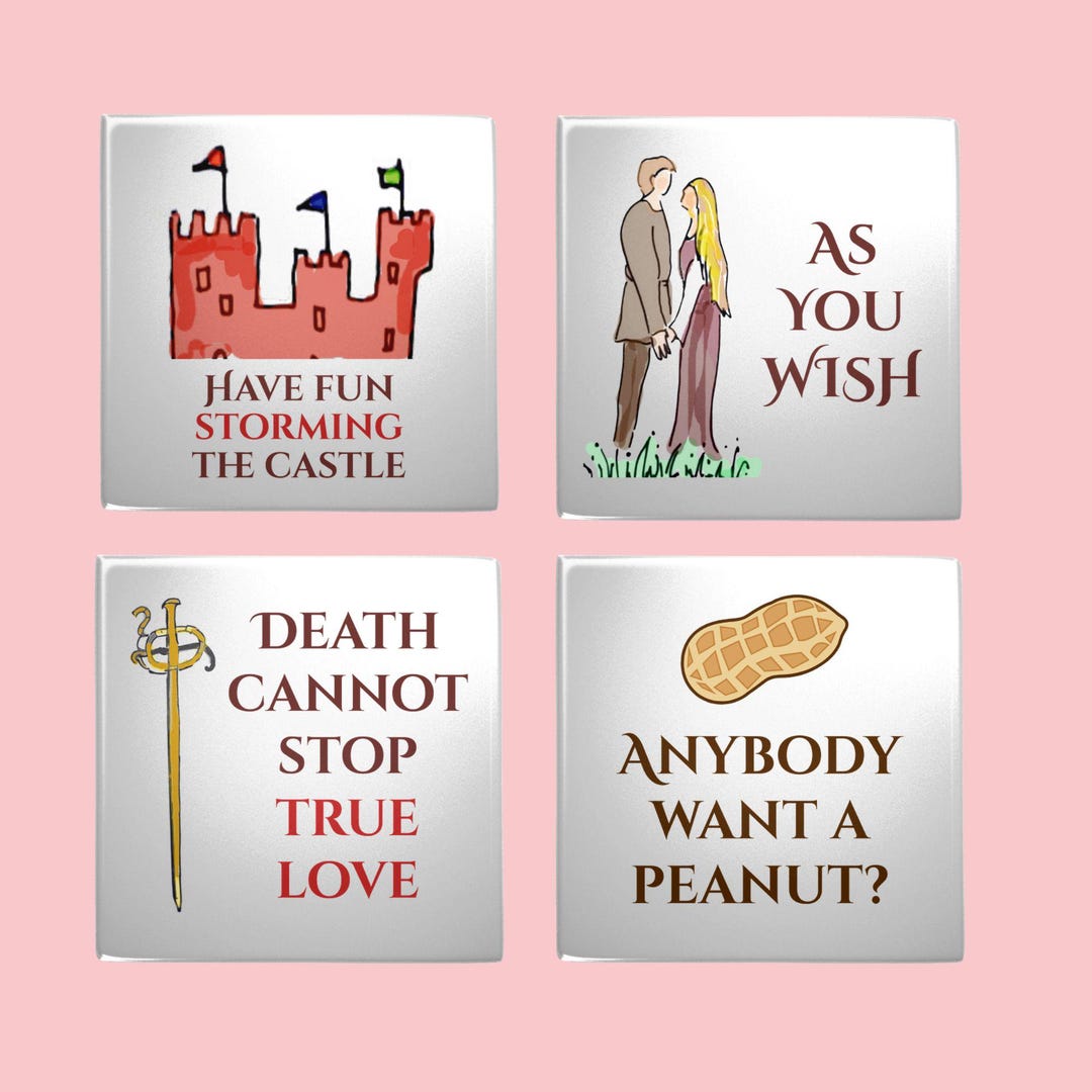 Princess Bride Magnet Set of 4: Hand-illustrated as You Wish Movie ...