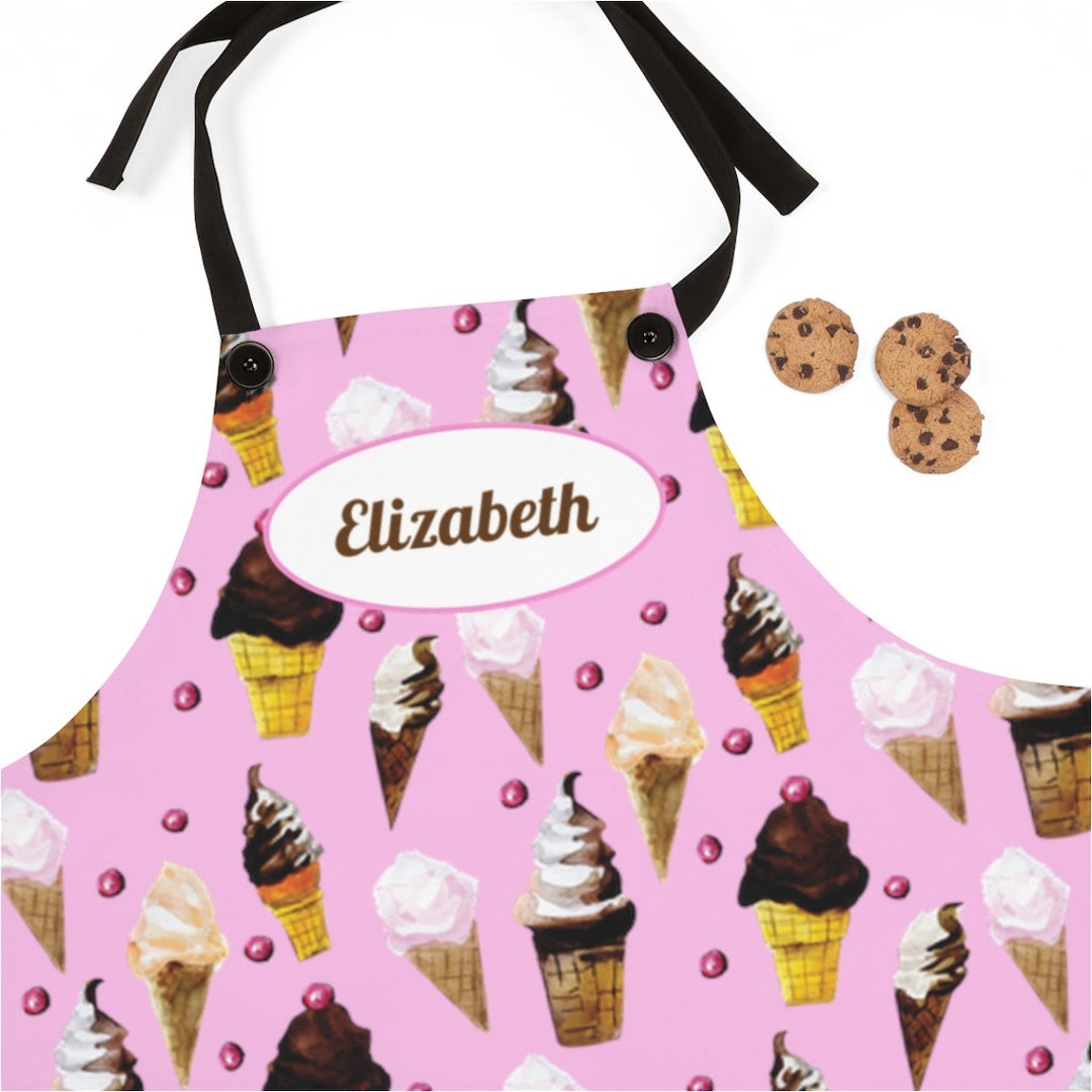 Personalized Ice Cream Apron, Choose Color! Sky Blue Hand Painted Ice ...