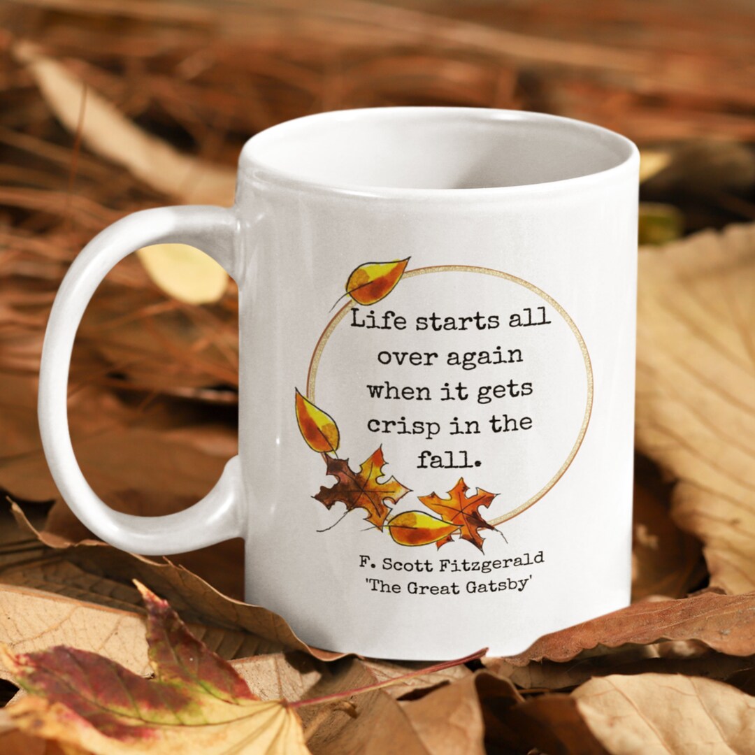 F. Scott Fitzgerald Fall Mug: Hand-illustrated the Great Gatsby Autumn ...