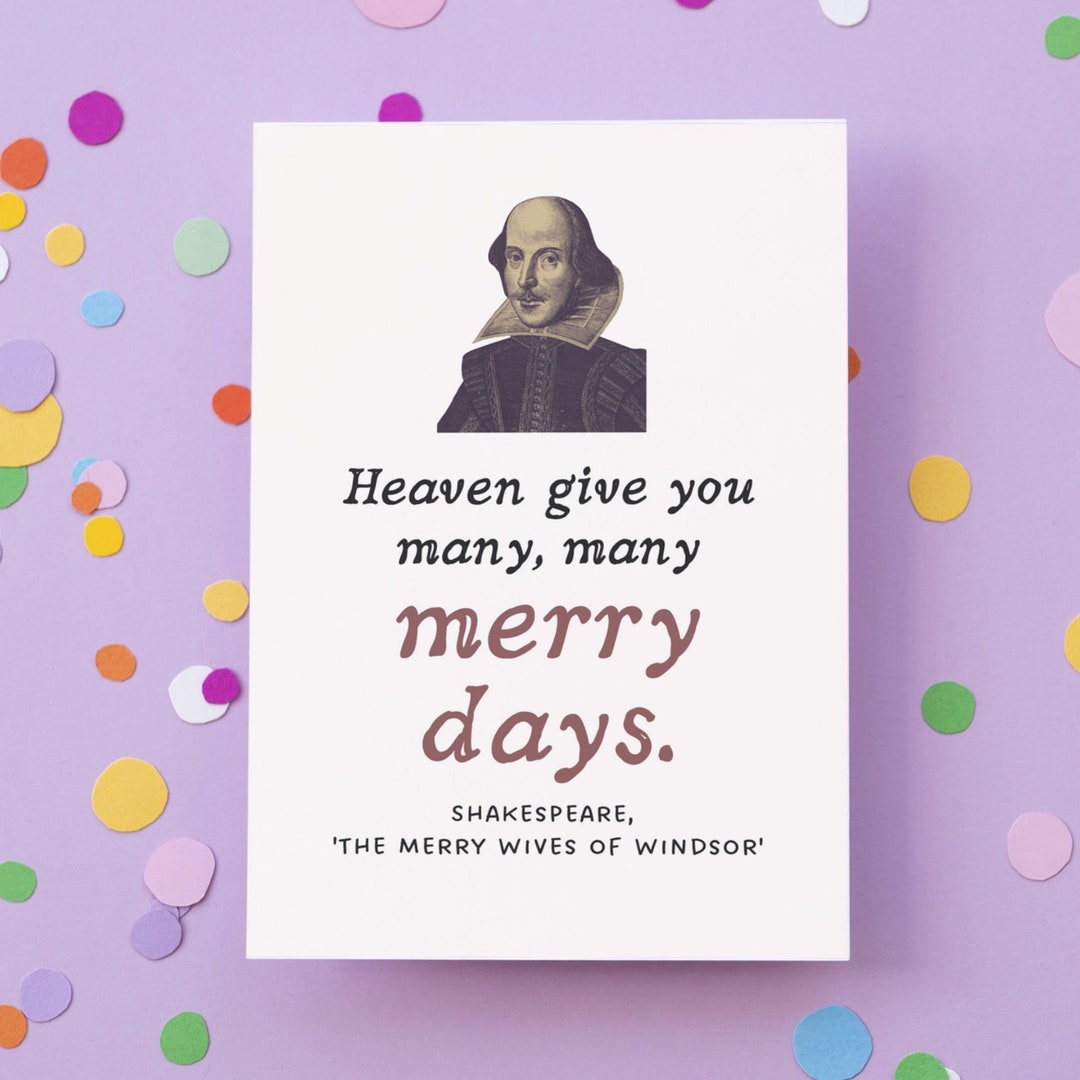 Shakespeare Birthday Cards, Pack of 10. Heaven Give You Merry Days ...