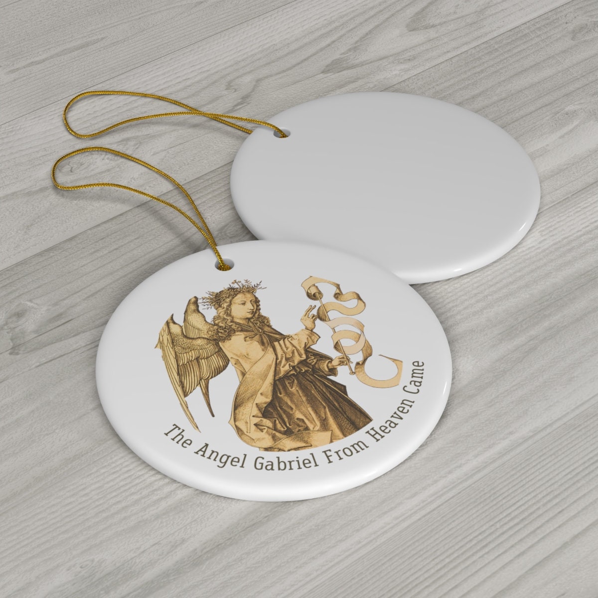 Angel Gabriel Ornament: Renaissance Religious Angel Art. Advent ...