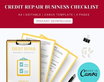 Credit Repair Checklist - Etsy