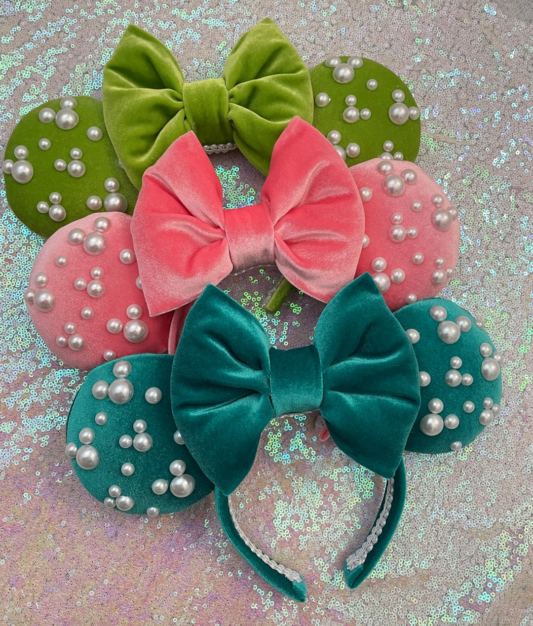 Pearl Velvet Ears/ Velvet Minnie Ears - Etsy
