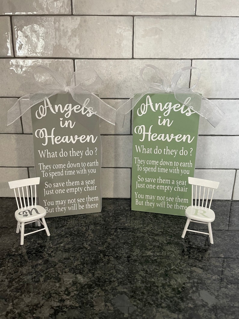 Angels in Heaven Wood Block With Chair - Etsy