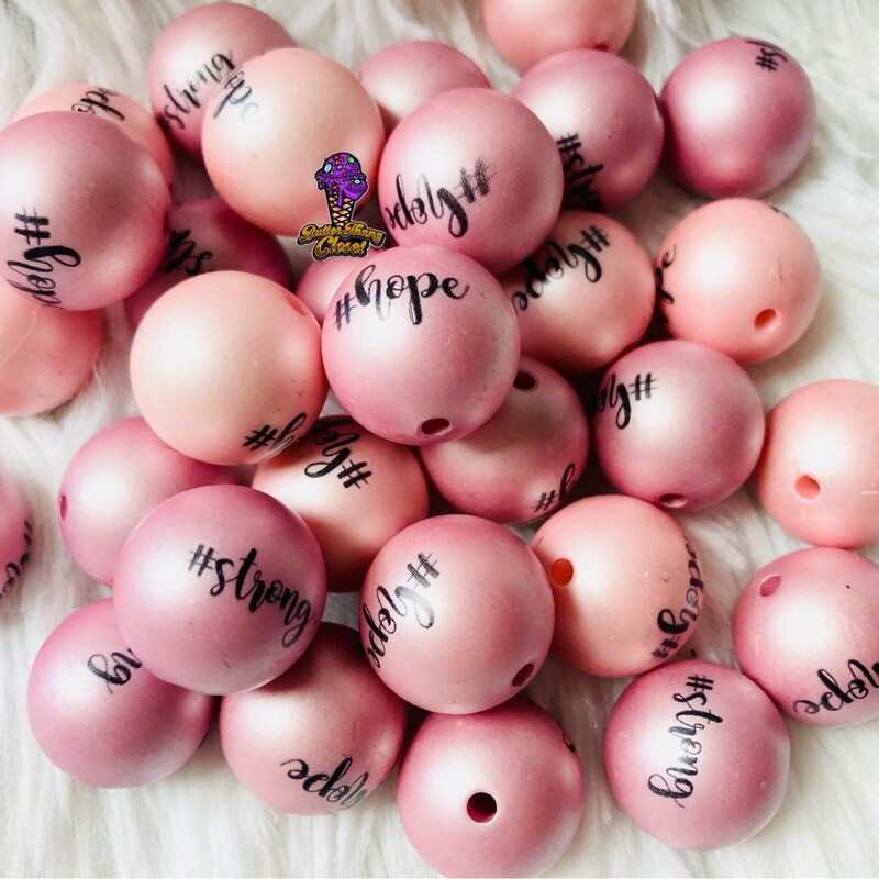 Pink Ribbon Beads - Etsy