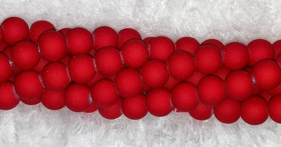 Red Matt Velvet 10mm Glass Beads for Bracelets Making DIY and - Etsy