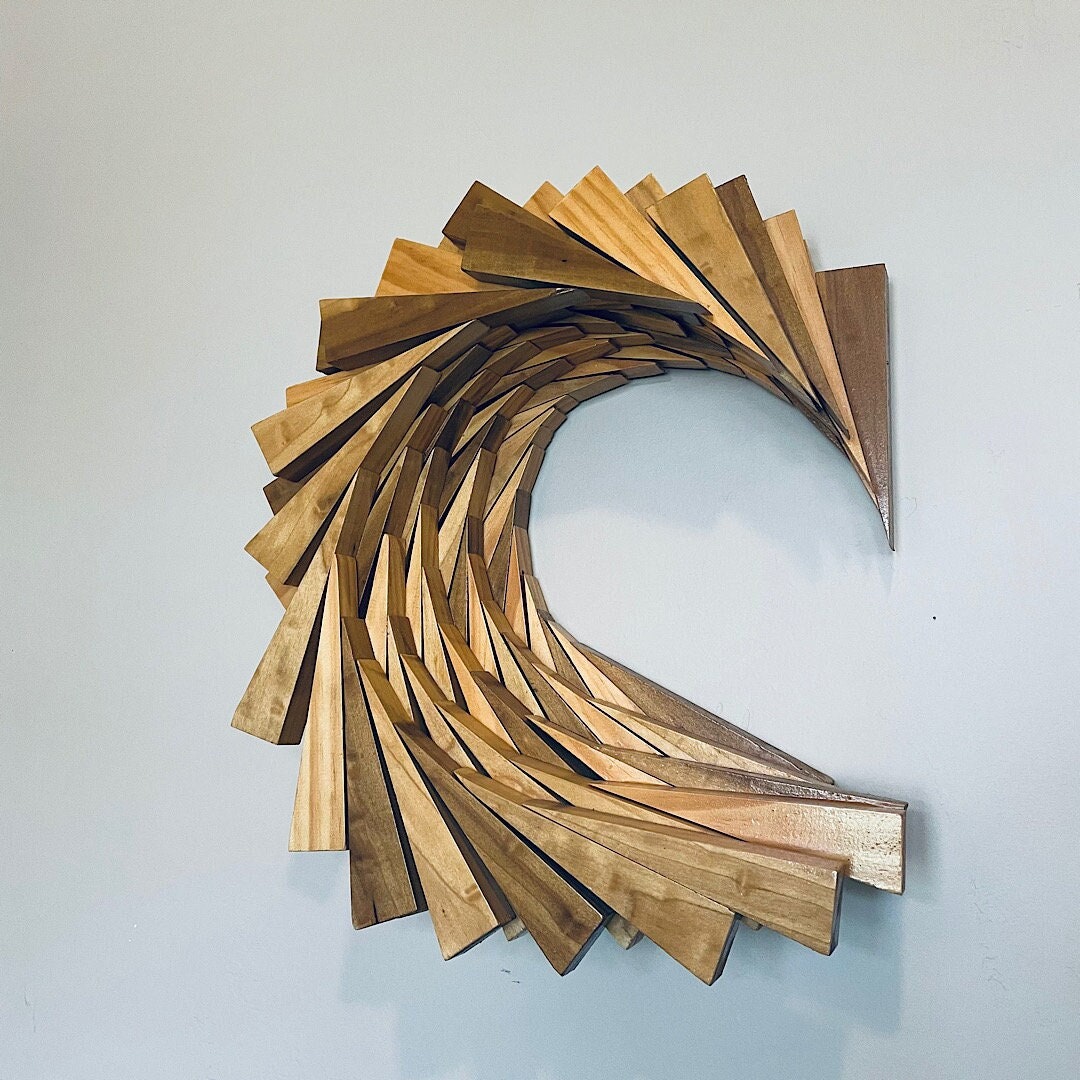 Modern Geometric Wave Sculpture - Etsy