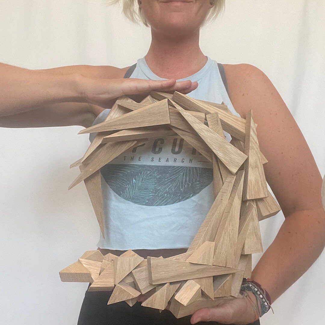 Solid Wood Geometric Wave Sculpture - Etsy