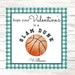 Slam Dunk Valentine's Day Card, Kid's Basketball Valentine Card ...