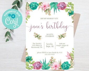 Succulent Birthday Party - Etsy