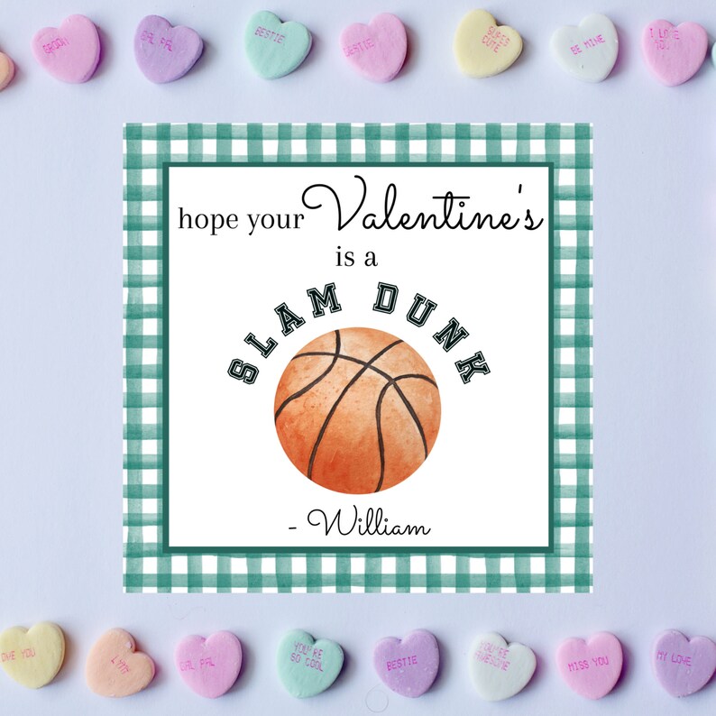Slam Dunk Valentine's Day Card, Kid's Basketball Valentine Card ...