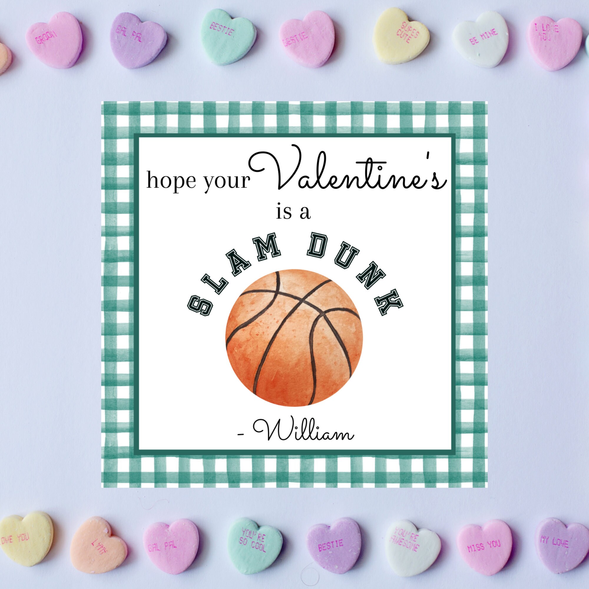 Slam Dunk Valentine's Day Card, Kid's Basketball Valentine Card ...