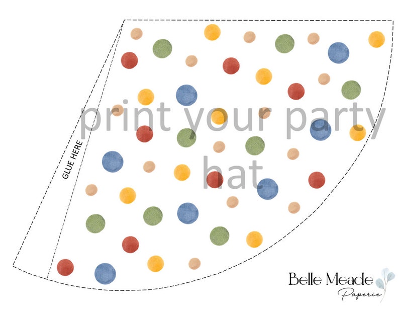 Farm Theme Matching Party Hat, Set of 5 Watercolor Gingham and Polka ...