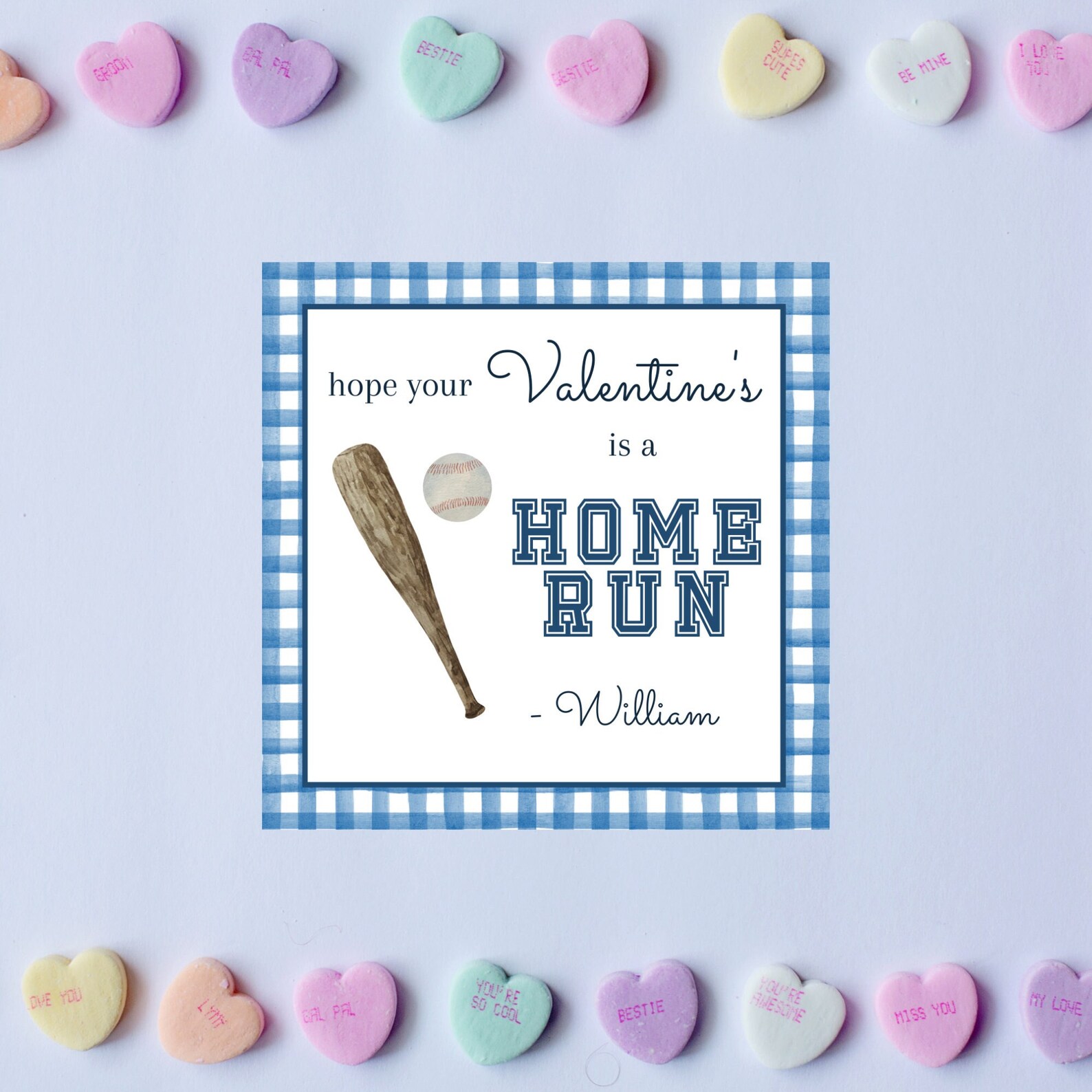 Home Run Valentine Card, Kids Baseball Valentine, Sports Valentine Card ...