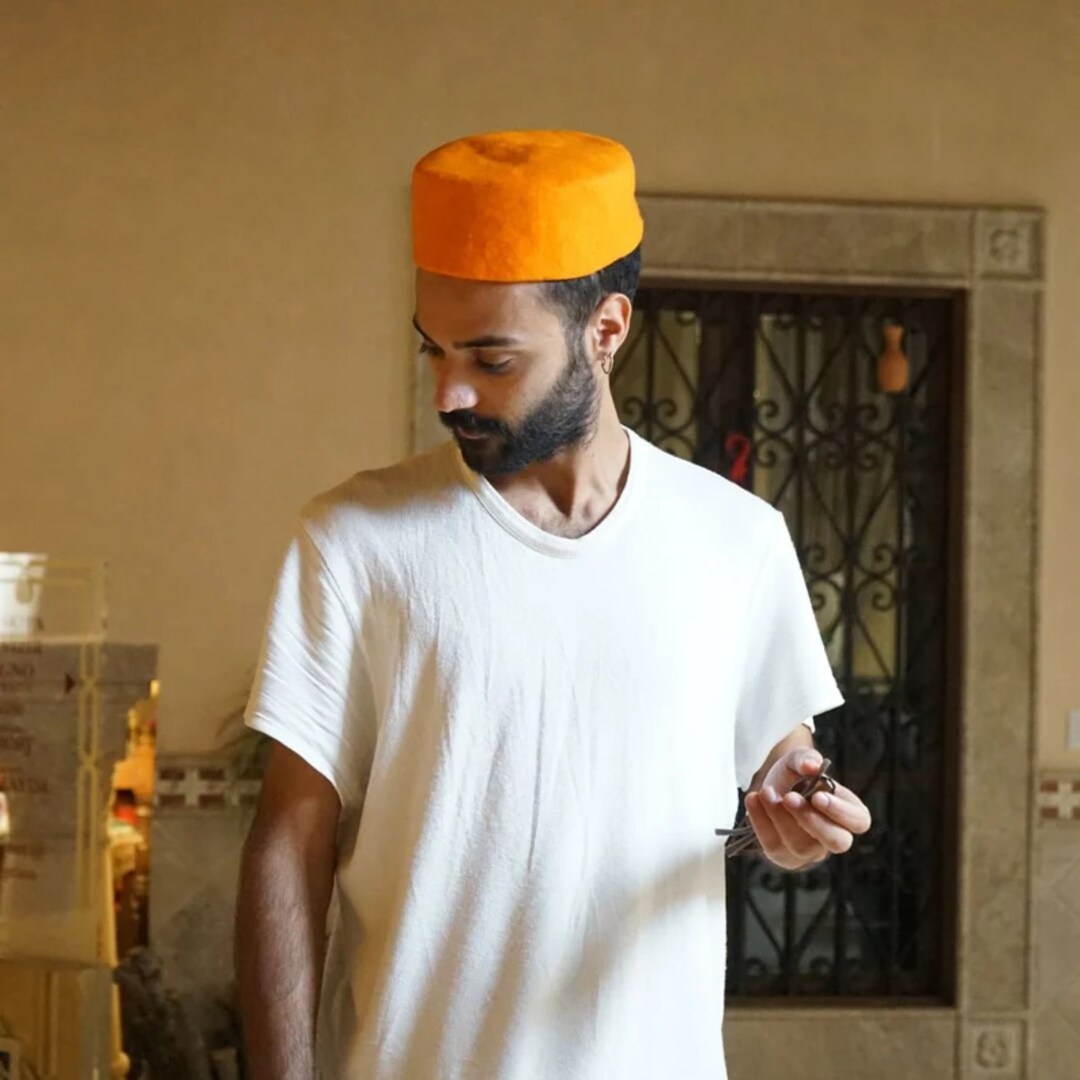 Chechia, African Hat,tunisian Chachia ,orange Tunisian Woolen Chechia ...