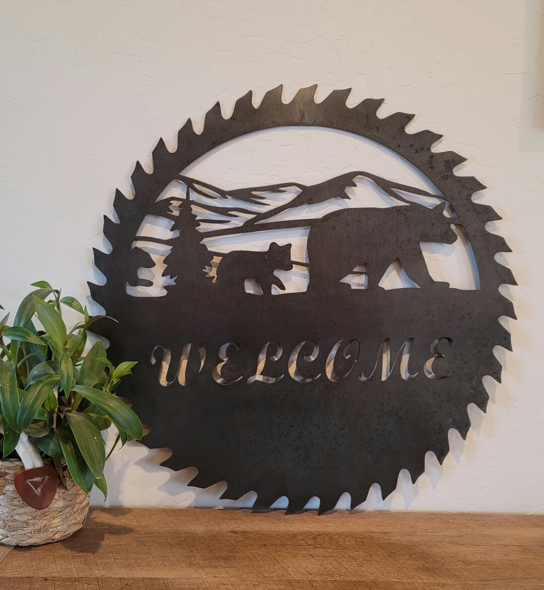 Saw Welcome Sign Bears - Etsy