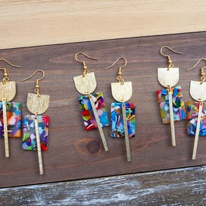 Color Pop Statement Earrings | Eco-friendly Acetate Earrings | Fun ...