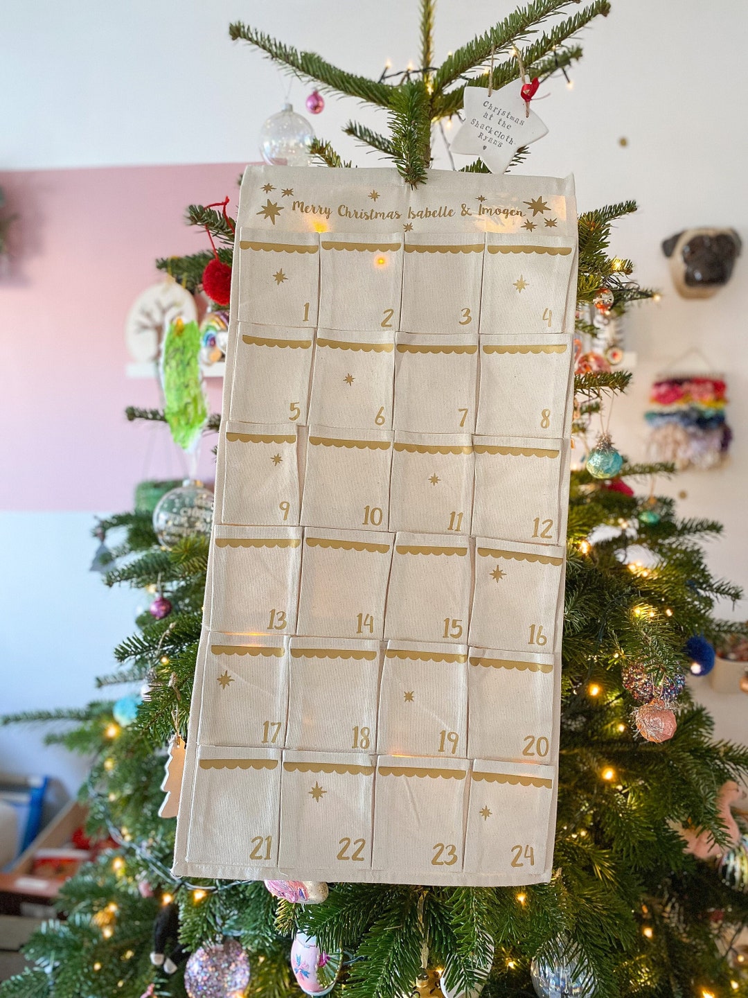 Personalised Advent Calendar Fabric Advent Calendar Resuable - Etsy