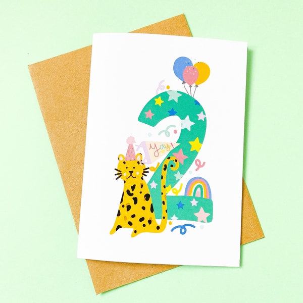 2nd Birthday Card - Etsy UK